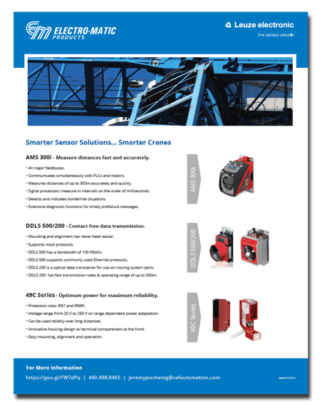 Leuze Electronic - Sensor Technology for Cranes Leuze Electronic - Sensor Technology for Cranes